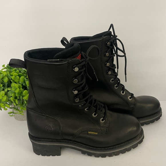 Wolverine | Shoes | Wolverine Mens Black Leather Waterproof Lace Up ...